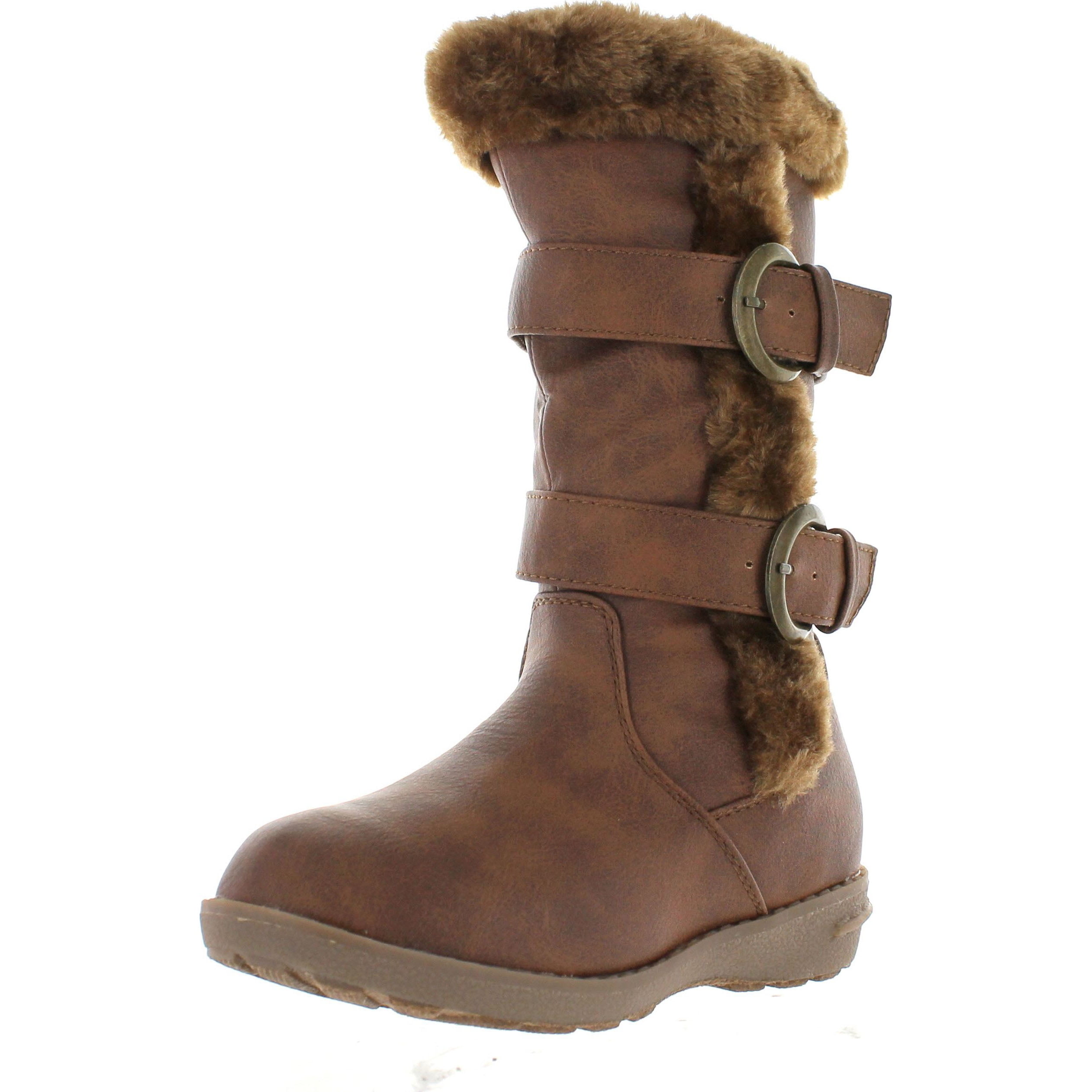 Lucky Top Youth-1K Children Girl's Low Heel Double Buckle Knee High ...