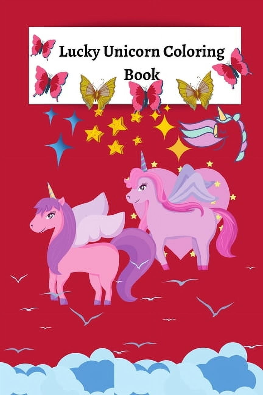 Lucky Unicorn Coloring Book : Coloring Book for Elementary/Primary ...