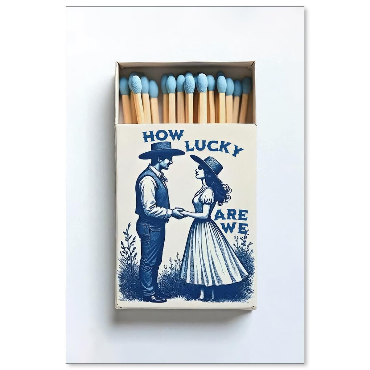 How Lucky Are We Wall Art Blue Matchbooks Posters Preppy Coastal ...