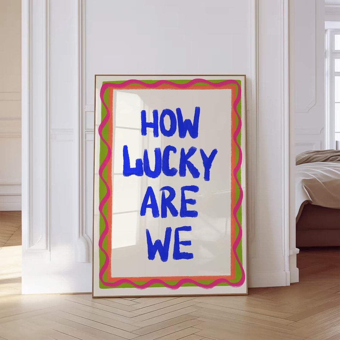 How Lucky Are We Wall Art Print Girly Colorful Sign Poster Trendy Girly ...