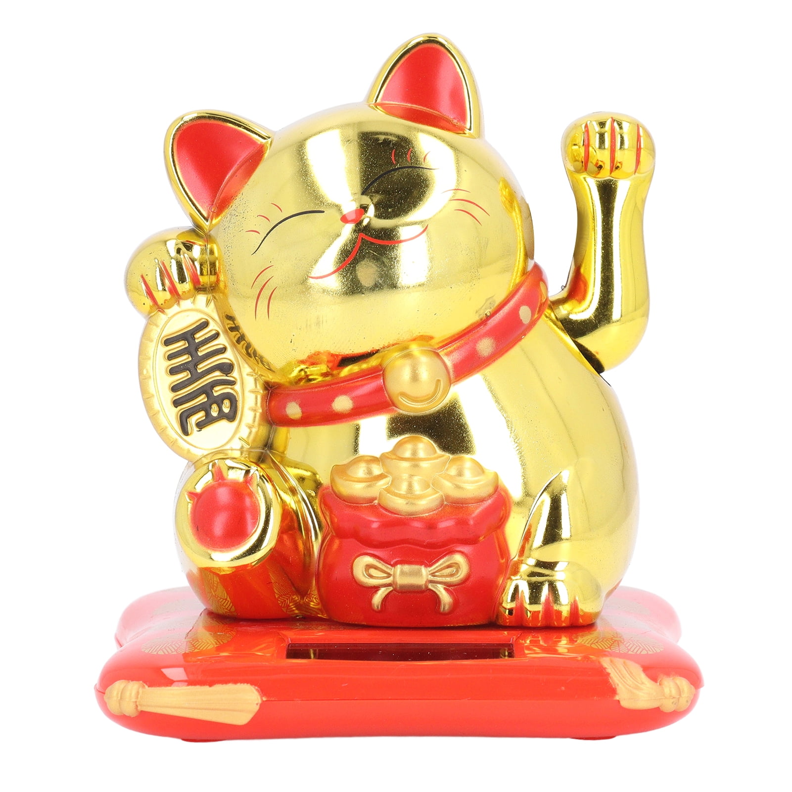 Lucky Waving Cat Solar Power Arm Waving Fortune Cat Lifelike Plastic ...