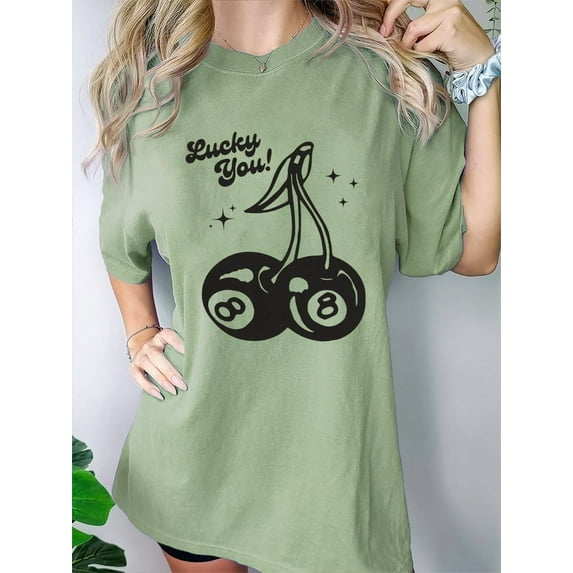 Lucky You Cherry 8 Ball T-Shirt - Walmart.com