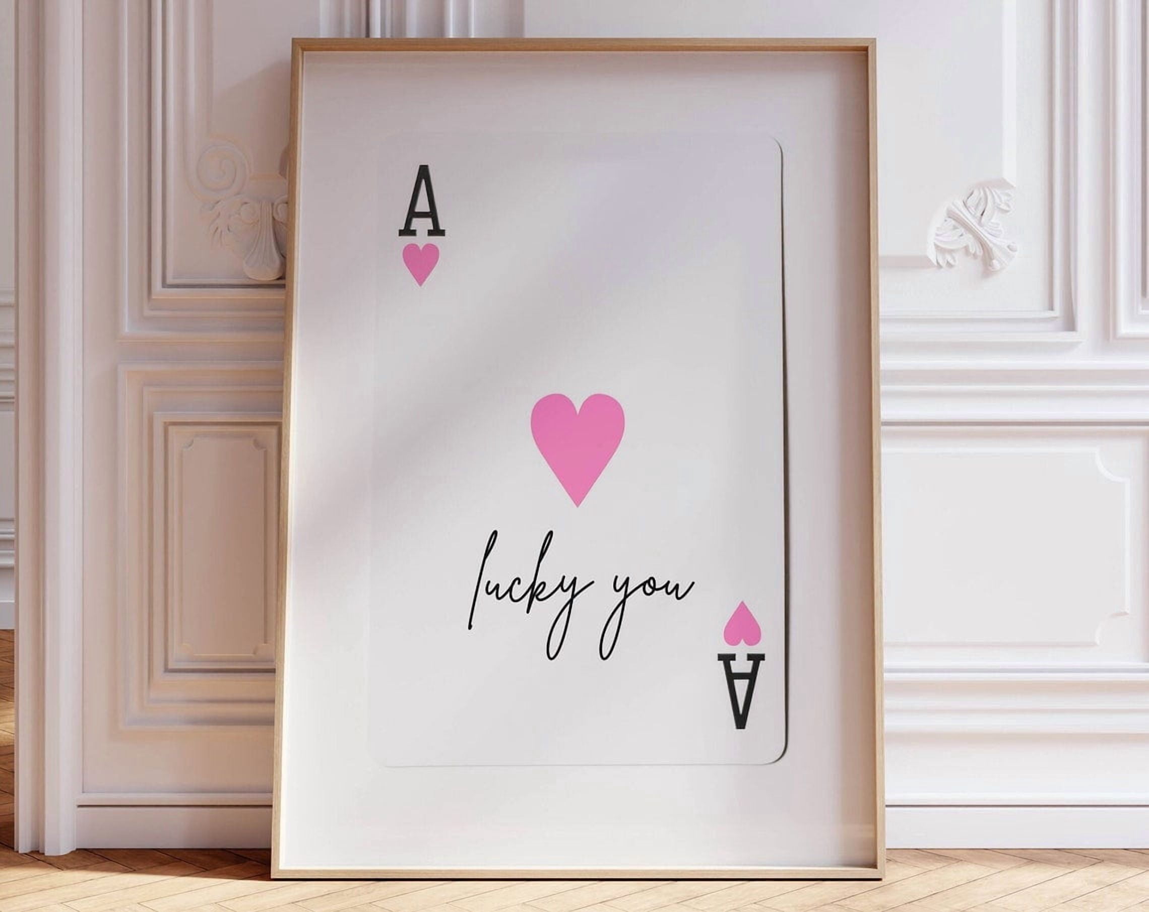 Lucky You Print Preppy Room Decor Aesthetic Posters And Light Pink Wall ...