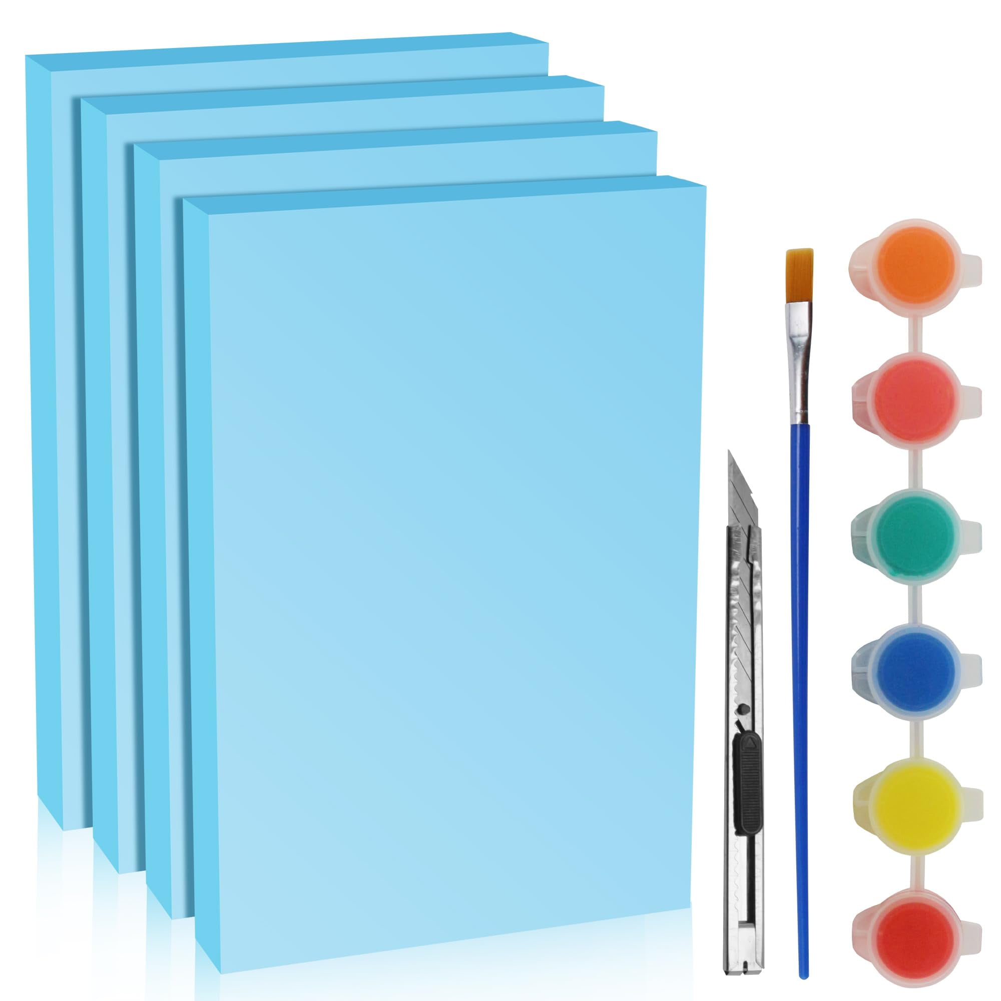 LuckyFoam Blue DIY Modeling Art Supplies C3 4 Pack 12x7.5x1 inch Foam ...