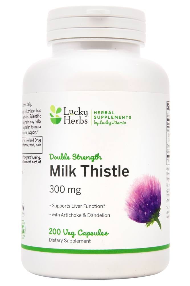 LuckyHerbs - High Potency Milk Thistle 300 mg. - 200 Veg Capsules ...