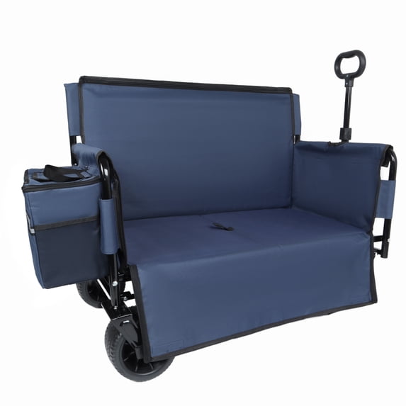 LuckyNote 500 lbs Folding Utility Wagon, Convertible Seat & Ice Pack ...