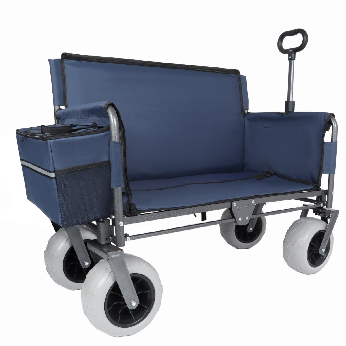 LuckyNote 500 lbs Folding Utility Wagon with Seat & Ice Pack, 180L All ...