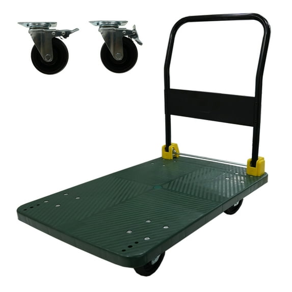 【LuckyNote】880 lbs Professional Industrial Hand Truck - Locking Swivel ...