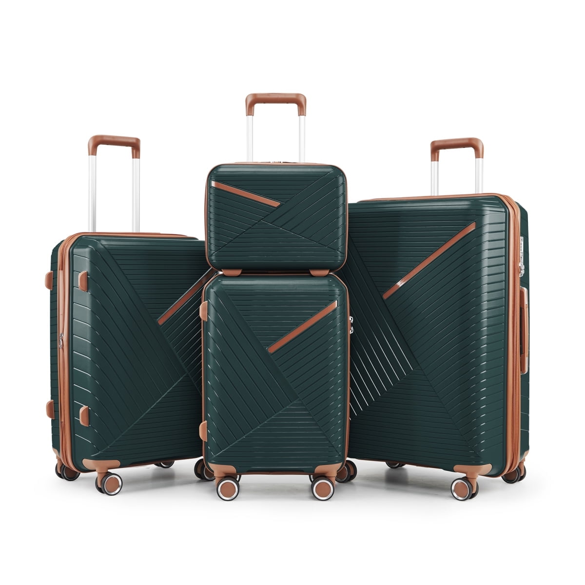 【LuckyNote】Lightweight PP 4 Piece Luggage Set with Mute 360-Degree ...