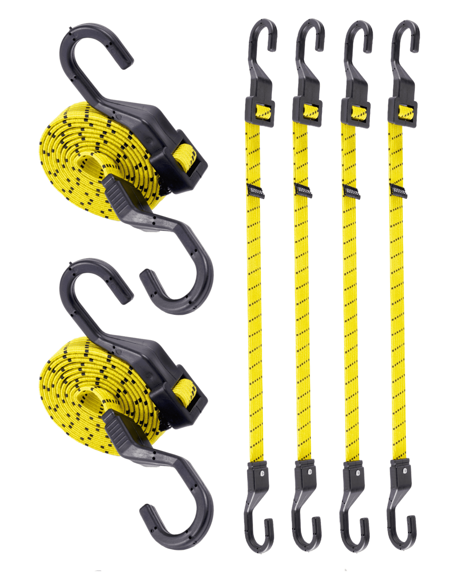 Lucky Straps 8-Pack 48" Adjustable Bungee Cords with Hooks, Heavy Duty ...