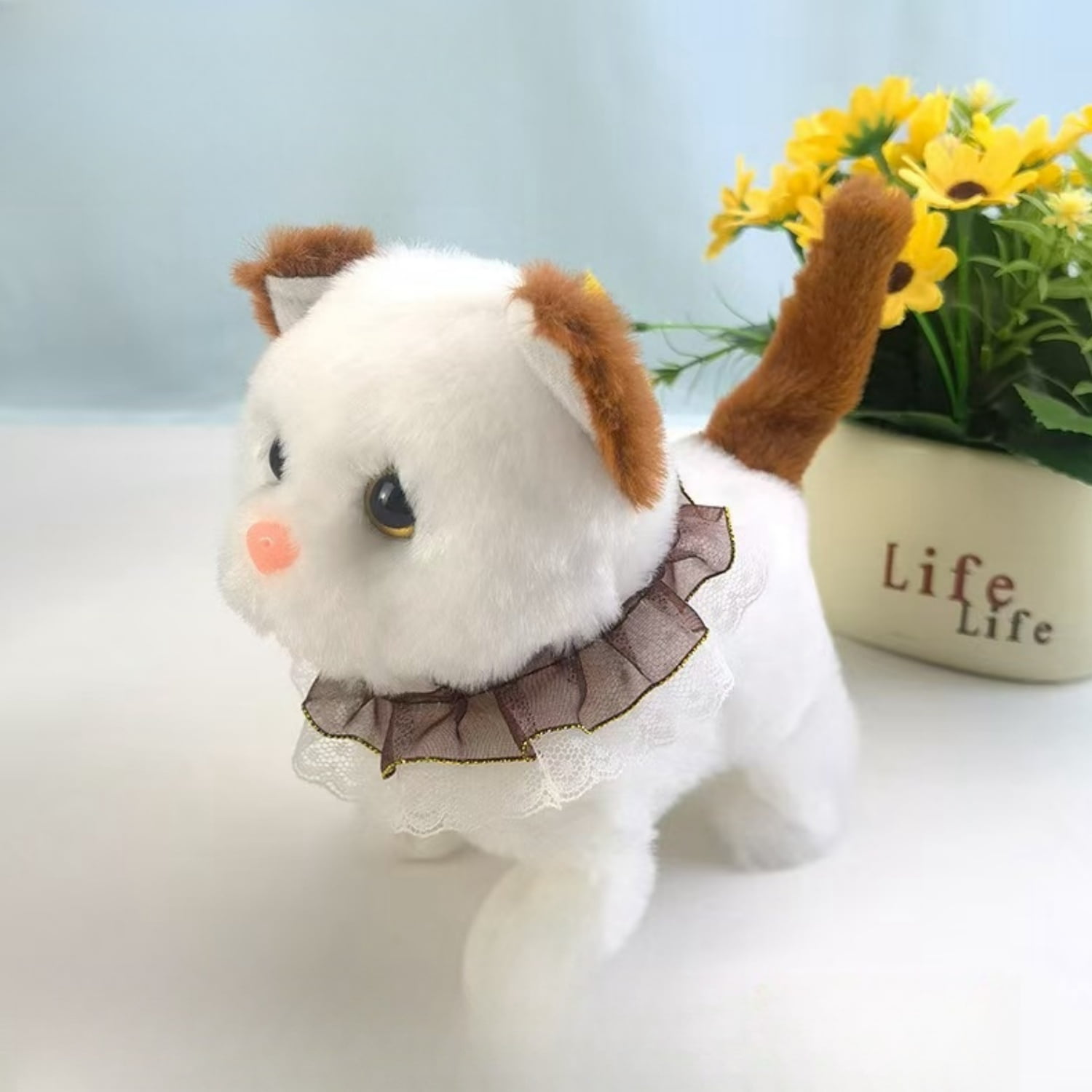 LuckySunDecorQZ Plush Toy Electric Interactive Cat Stuffed Animal ...