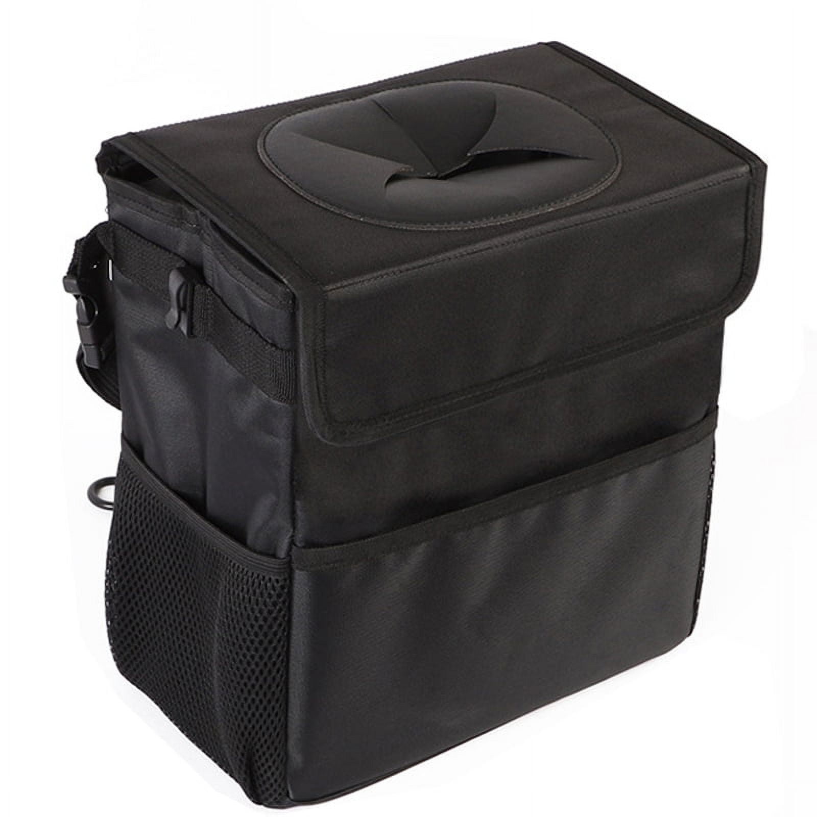 Luckybay Waterproof Car Trash Can with Lid, Adjustable Strap, Large 3.2 ...