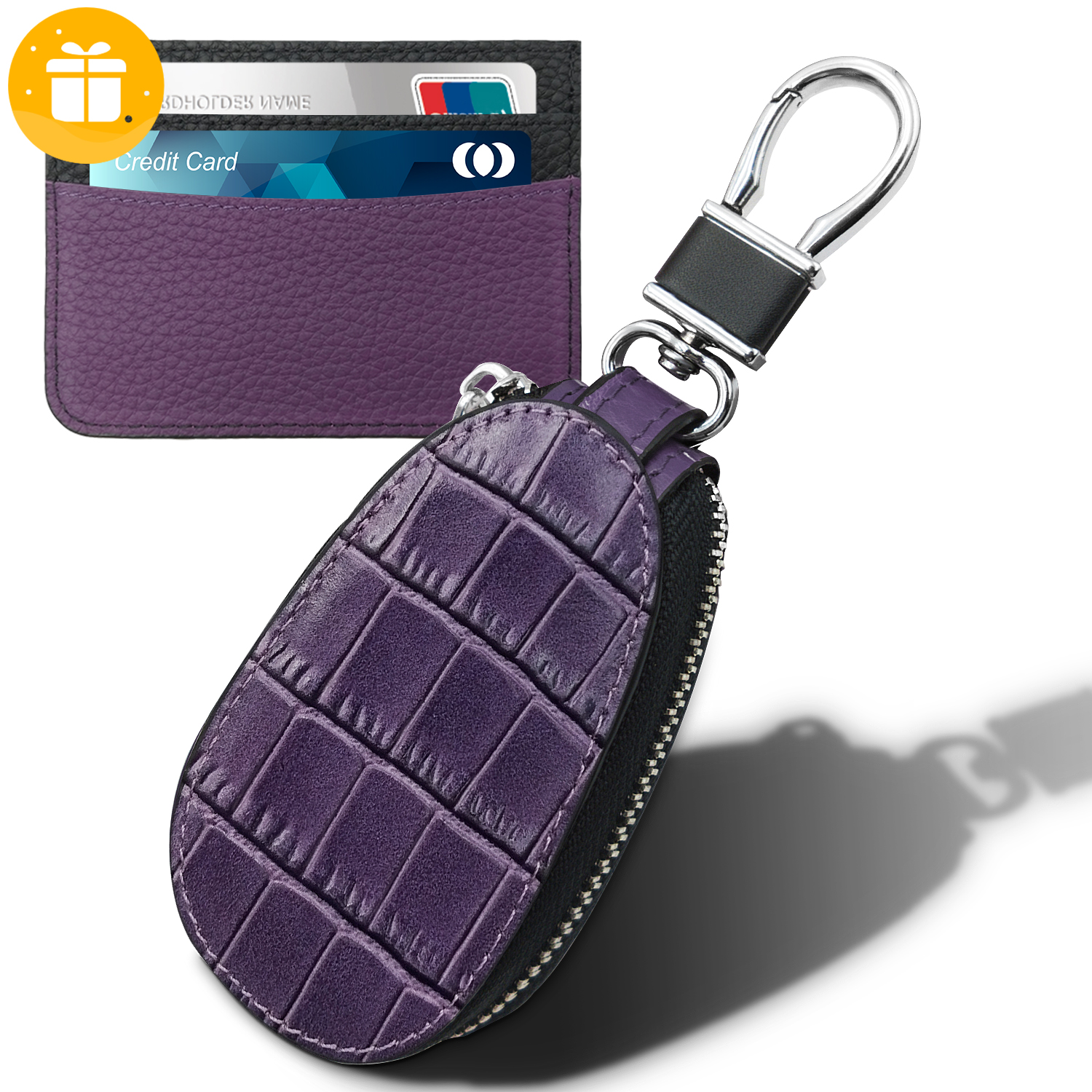 Size one size Leather Snap Close Double Key Case - Walmart.com