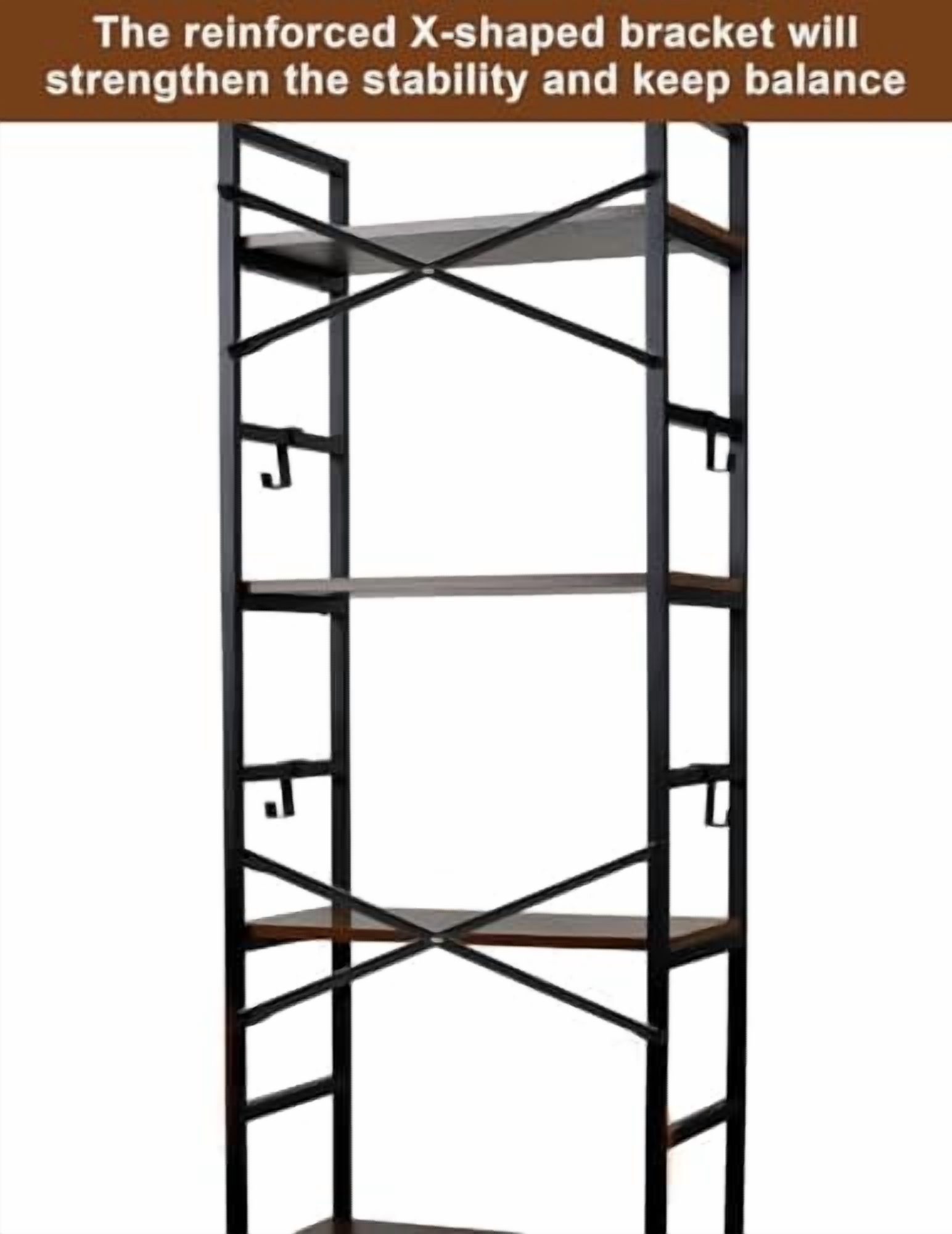 Luckyeestar 5 Tier Bookshelf, Metal Book Shelf, Bookcase Shelf Storage ...