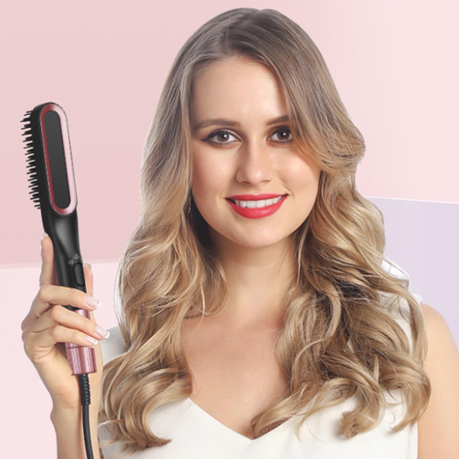 Luckymimi Beard Straightener Comb Fast Heating Anti Scald PTC Portable ...