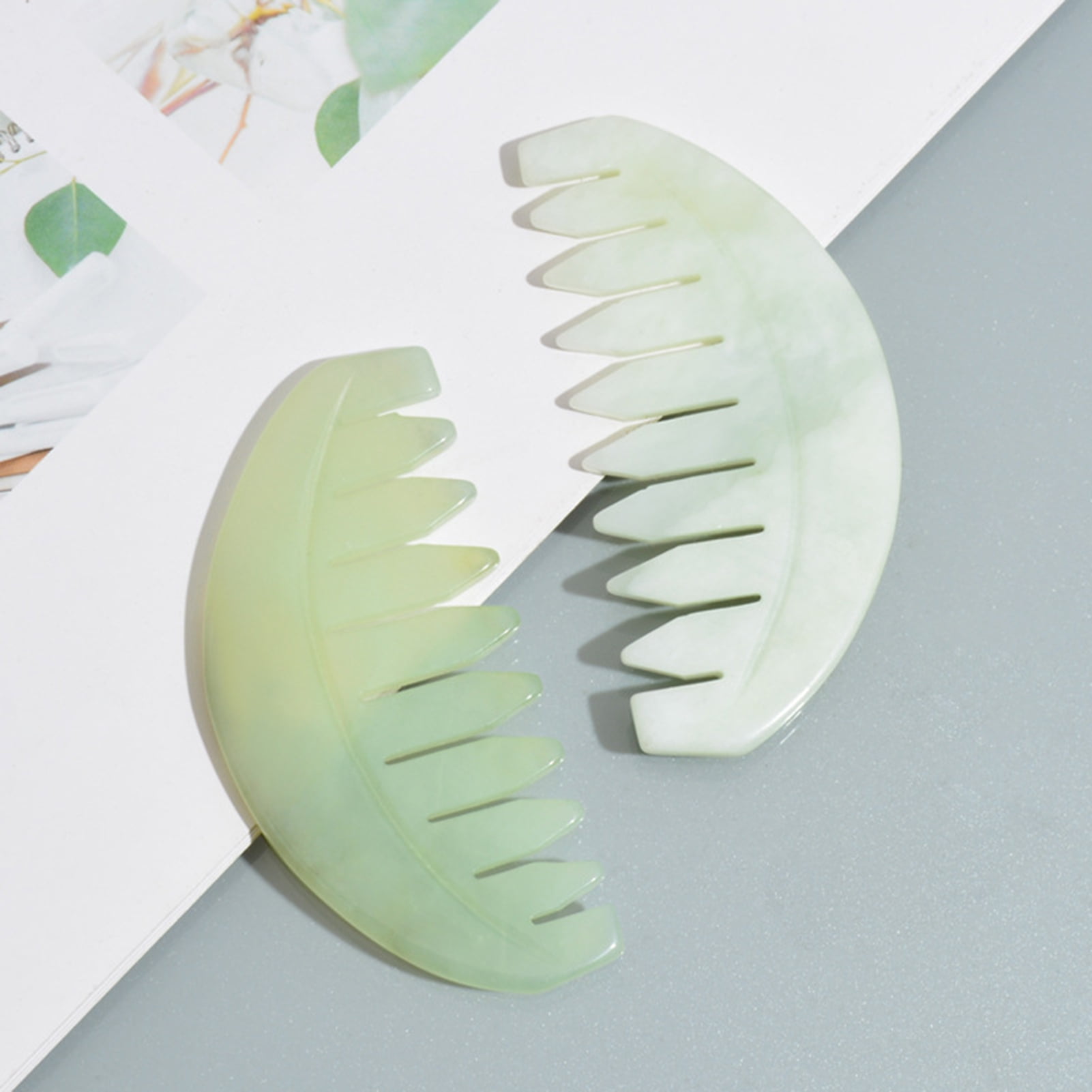 Luckymimi Jade Comb Scratchless Hurtless to Scalp Stone Jade Stone ...