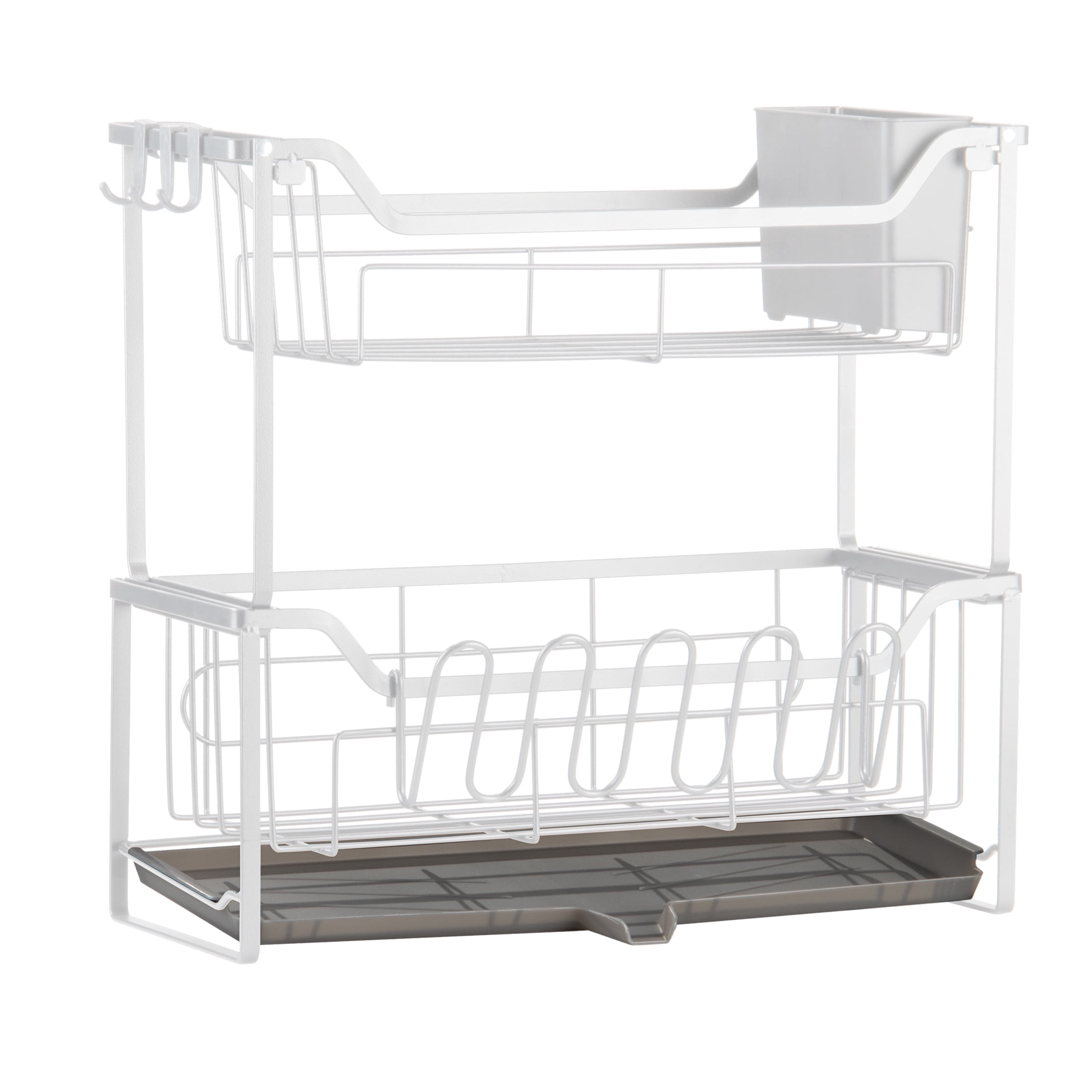 Luckytree 2-Tier Dish Drying Rack, Large Space-Saving Dish Racks,Narrow ...