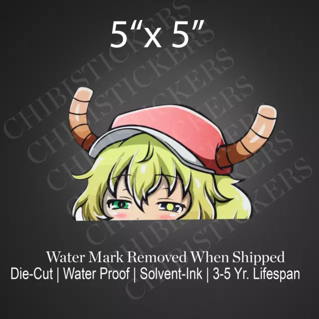 Lucoa Blonde Anime Eyes Dragon Girl Vinyl Sticker Waterproof Decal ...