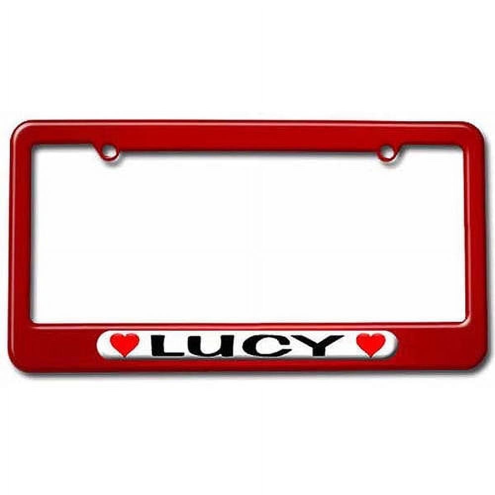 Lucy Love with Hearts License Plate Tag Frame, Multiple Colors ...