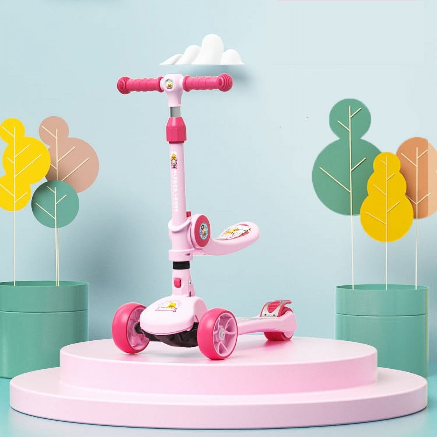 Luddy B.Duck Edition 2-in-1 Kick Scooter, Adjustable Handlebars, Seat ...
