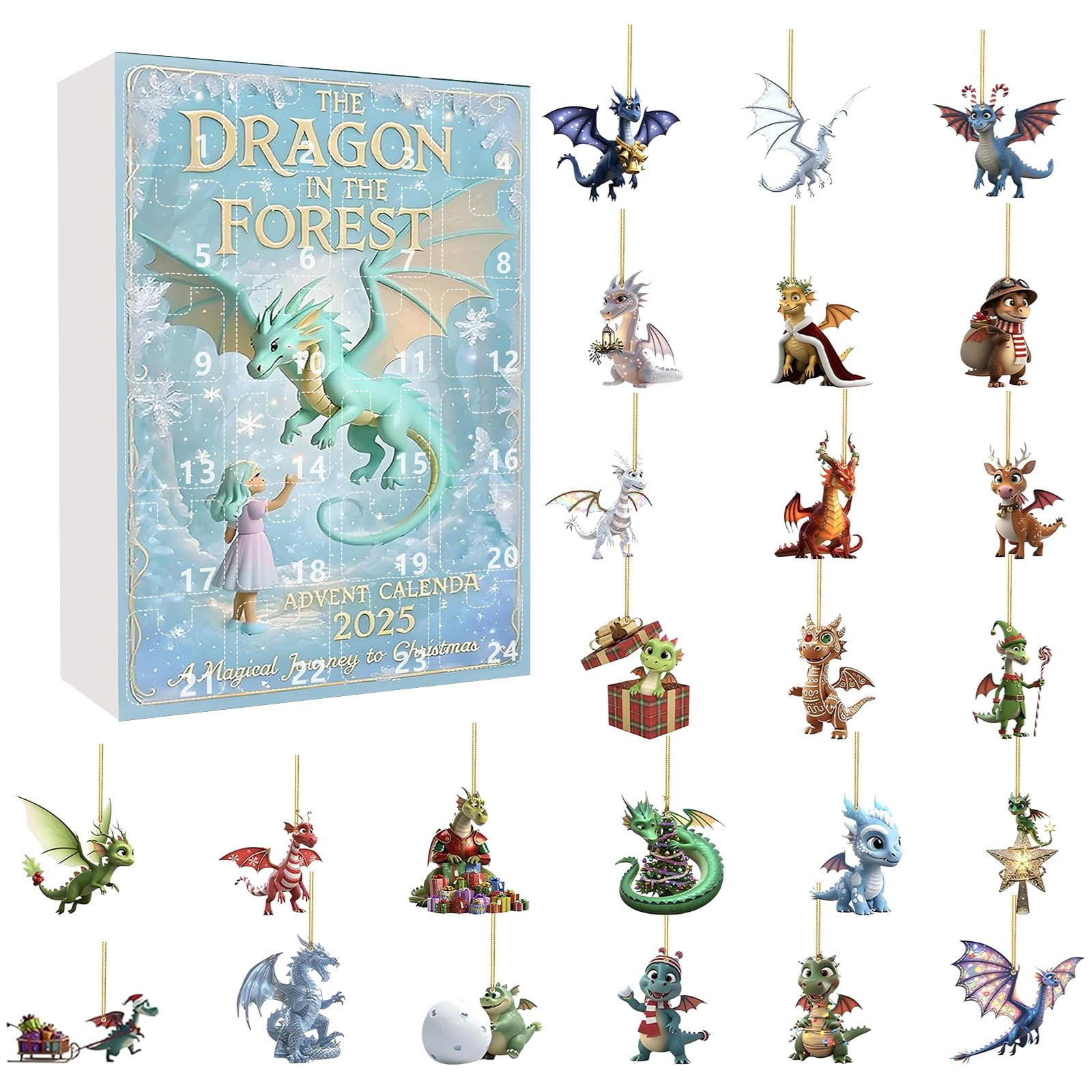 Ludearly 2025 Advent Calendar Dragon 24 Days Christmas Countdown Set ...