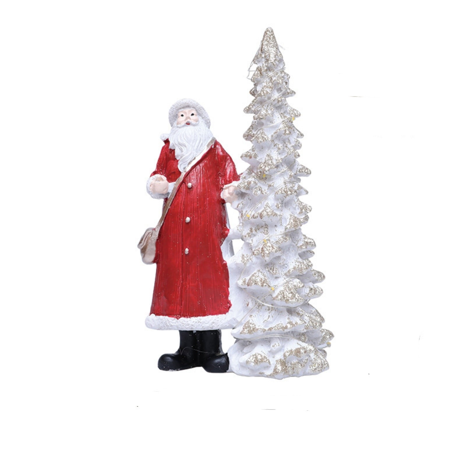 Ludearly 7in Tall Glowing Santa Desktop Ornament for Christmas Resin ...