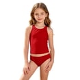 Ludearly Girls' UPF 50+ Swim Bikini Bottom and Racerback Tankini Set ...