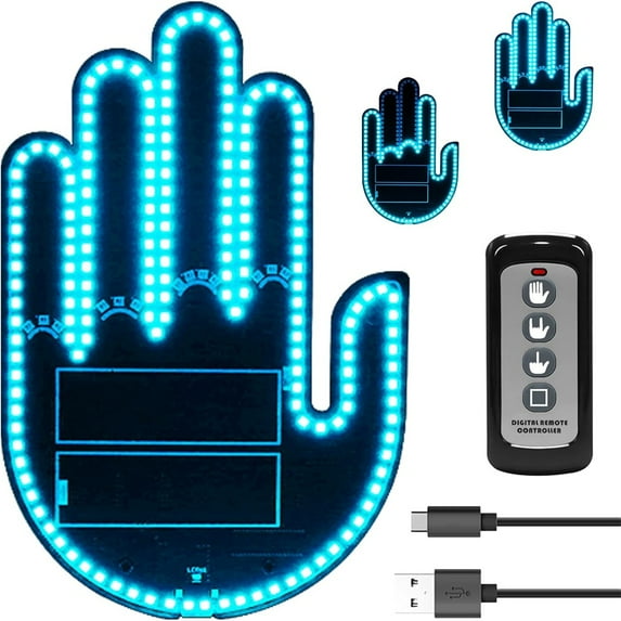 Ludearly USB Port Hand Gesture Light with Remote, Funny Glow LED Middle ...