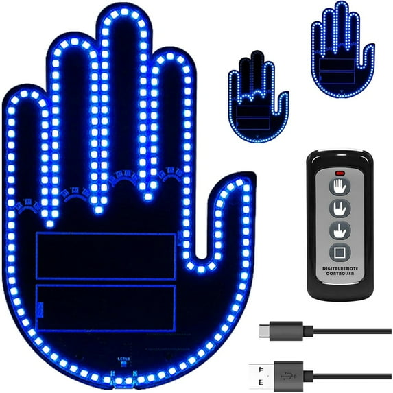 Ludearly USB Port Hand Gesture Light with Remote, Funny Glow LED Middle ...