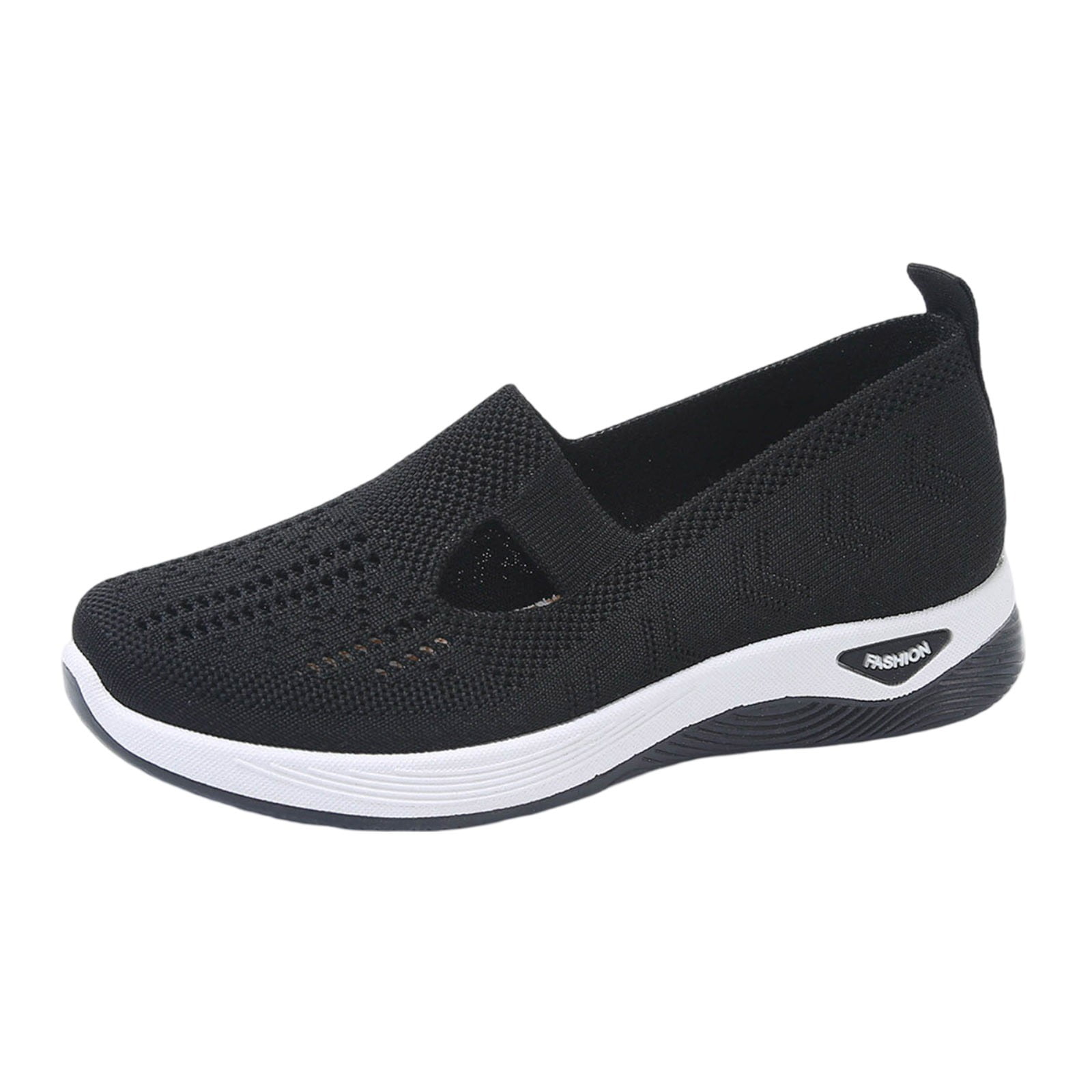 Ludearly Women's Orthopedic Shoes Woven Wide Arch Support Slip-On ...
