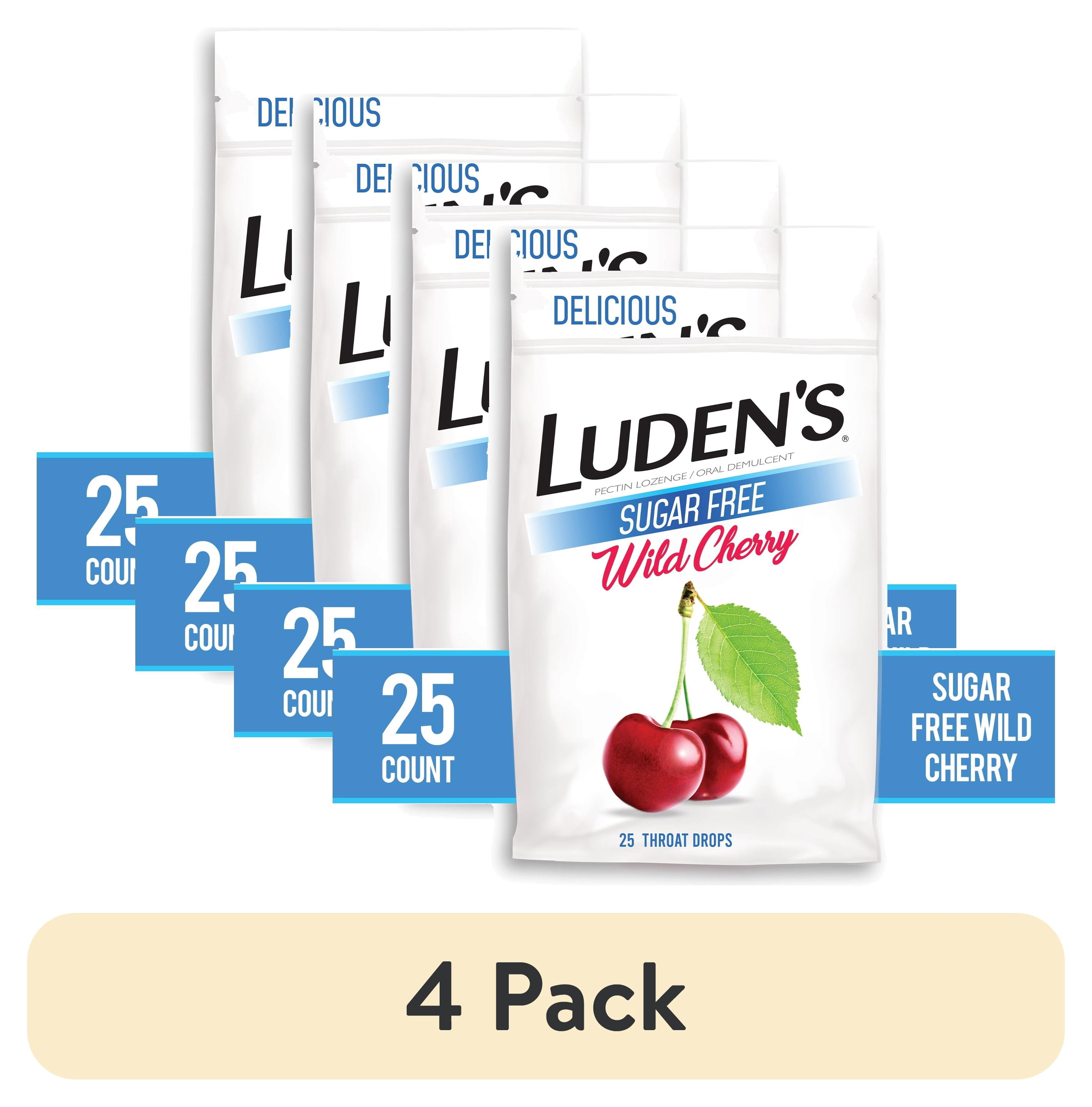 (4 pack) Luden's Sore Throat Drops, For Minor Sore Throat Relief, Sugar ...