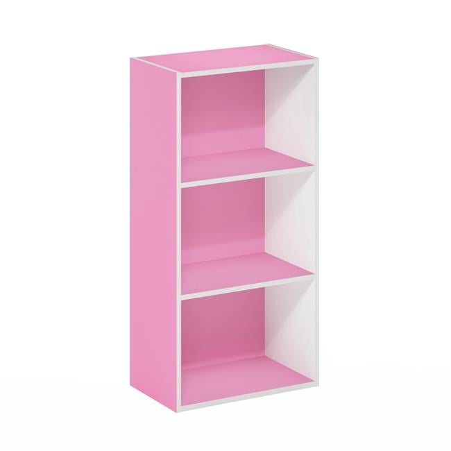 Luder 3-Tier Open Shelf Bookcase, Pink & White - Walmart.com