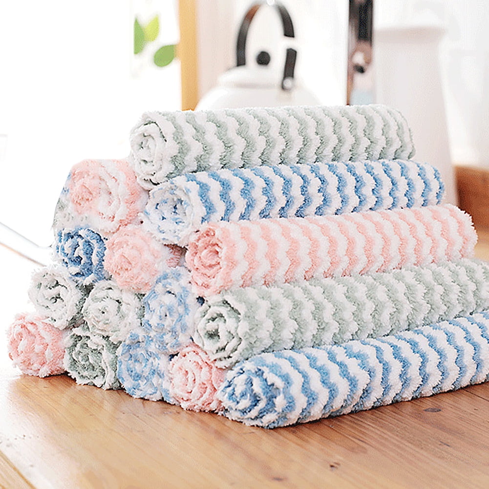 Ludlz 1/2/5/10/15Pcs Kitchen Dish Cloths Washable Cleaning Cloth ...