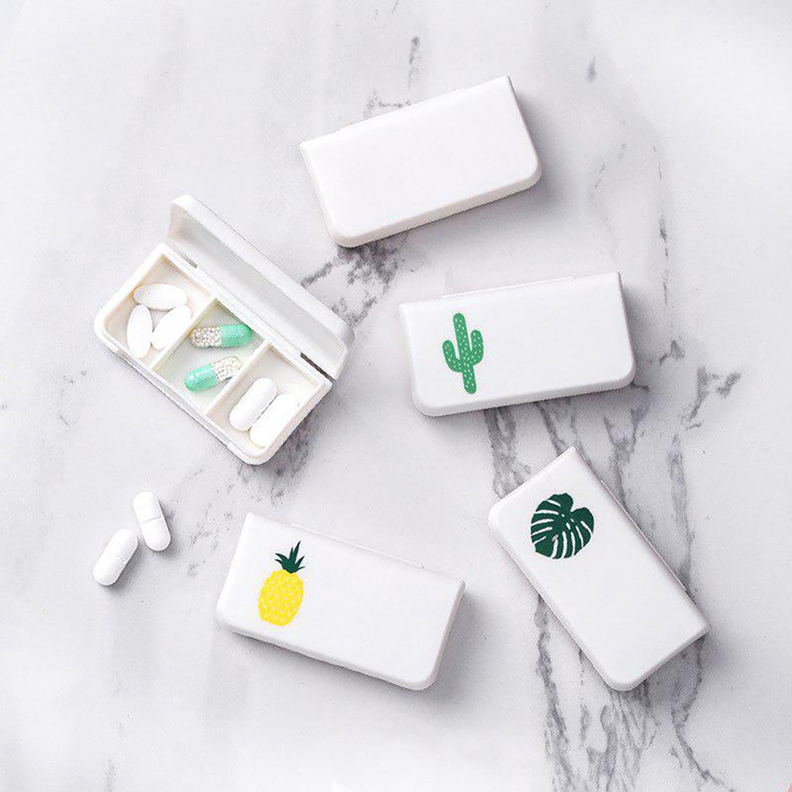 Ludlz 1/4PCS Small Pill Organizer Pill Case Box, Small Size Eco ...