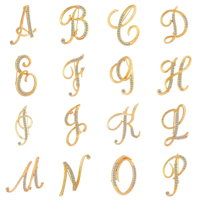 Ludlz 1 Pc Fashion Unisex Rhinestone English Letters Alphabet A-Z ...