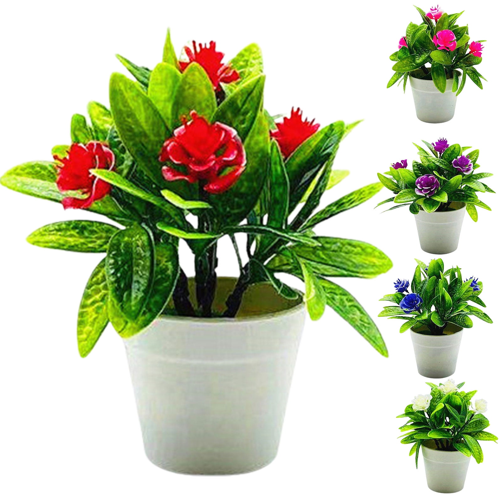 Ludlz 1 Set Artificial Plant Pot Curling Rose Flower Table Centerpieces ...