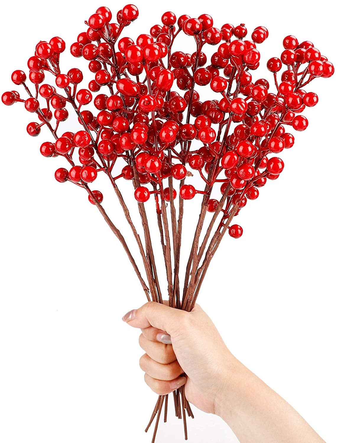Ludlz 1000Pcs Red Artificial Berry Christmas Berries for Christmas Tree ...