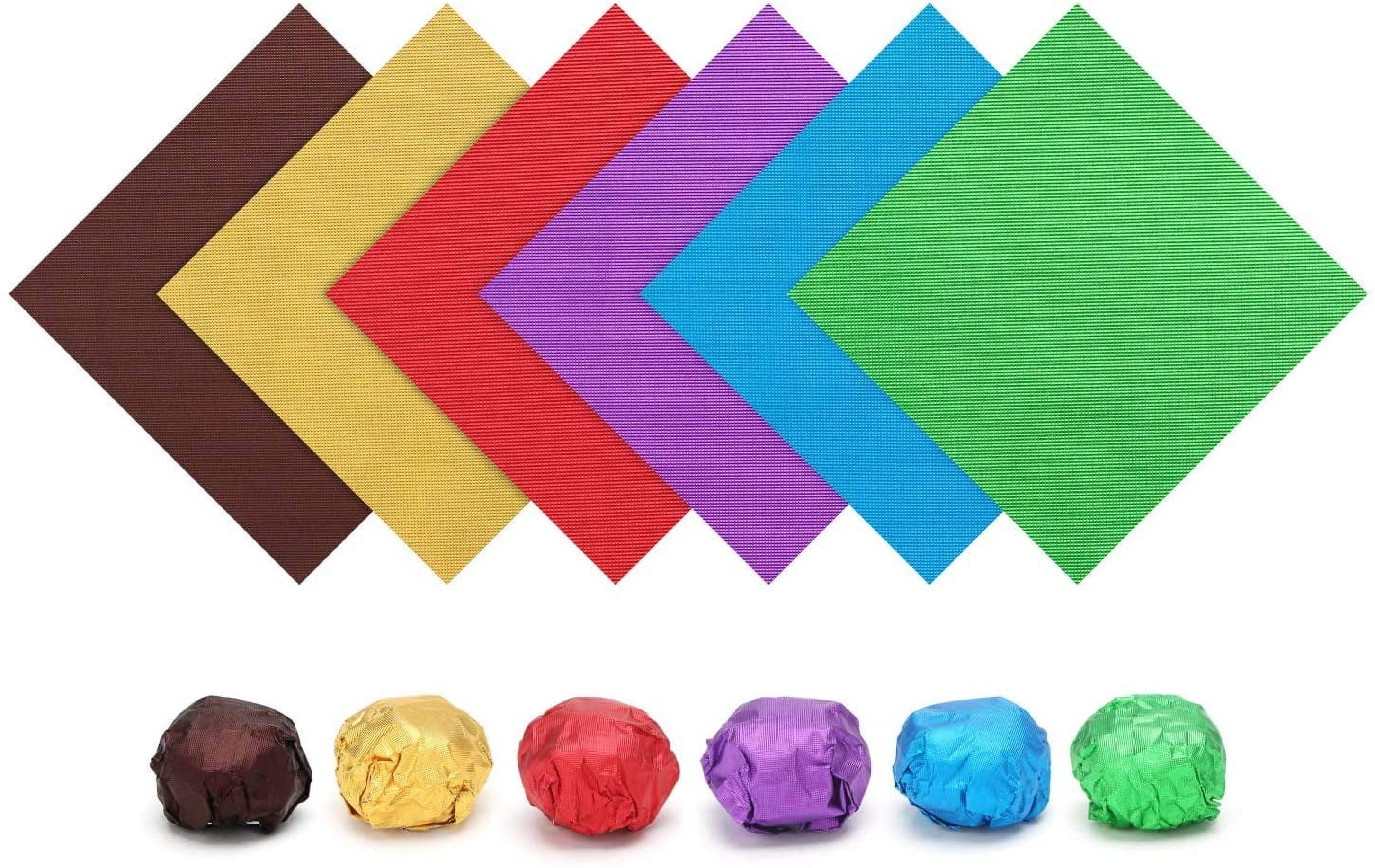 Ludlz 100Pcs Aluminum Foil Wrappers, Textured Assorted Color Food Grade ...