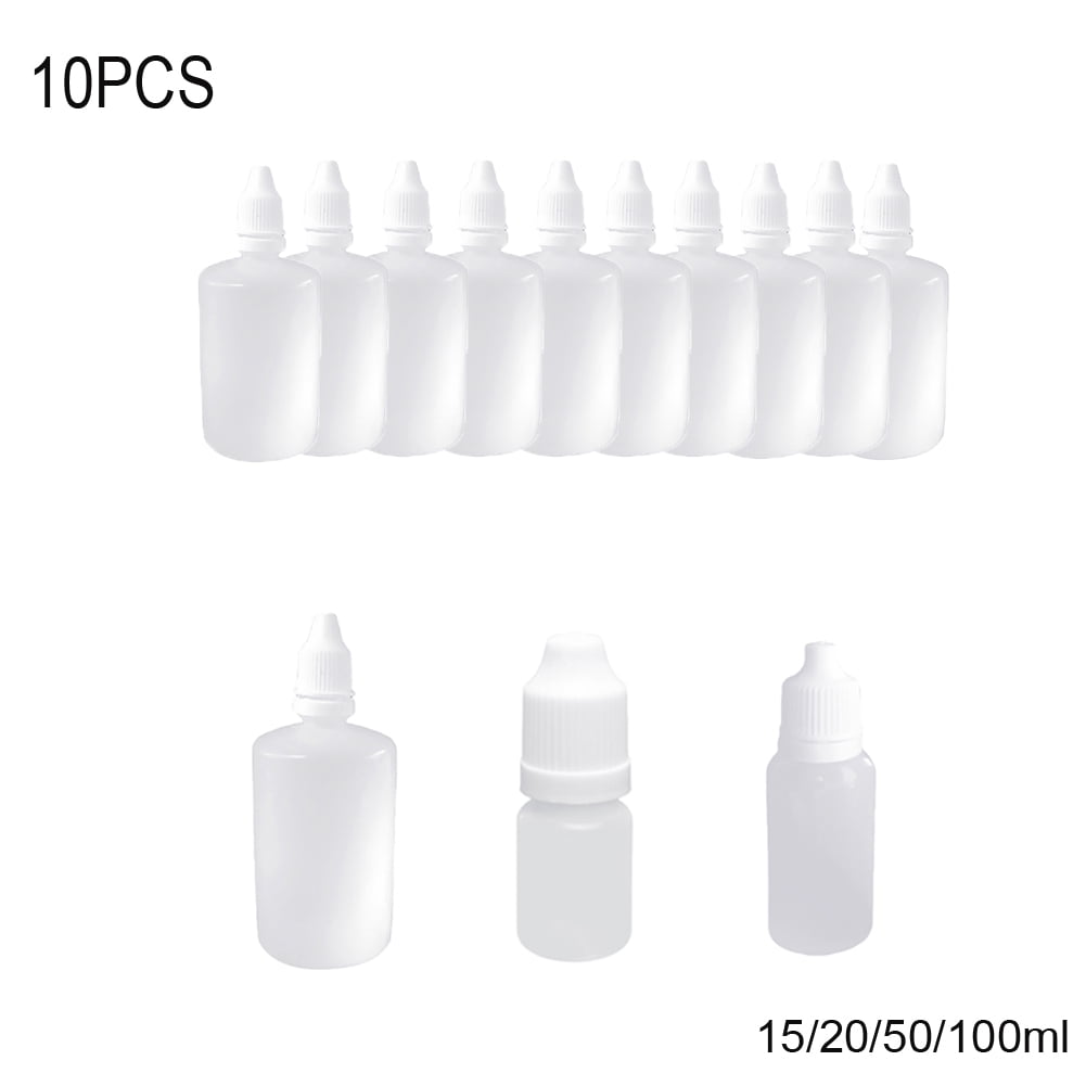 Ludlz 10Pcs 15/20/50/100ml Mini Empty Plastic Dropper Bottle Drop ...