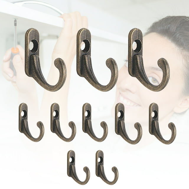 Ludlz 10Pcs Decorative Wall Mounted Basic Wrought Iron Hooks For Kitchen And Bathroom, Rustic ...