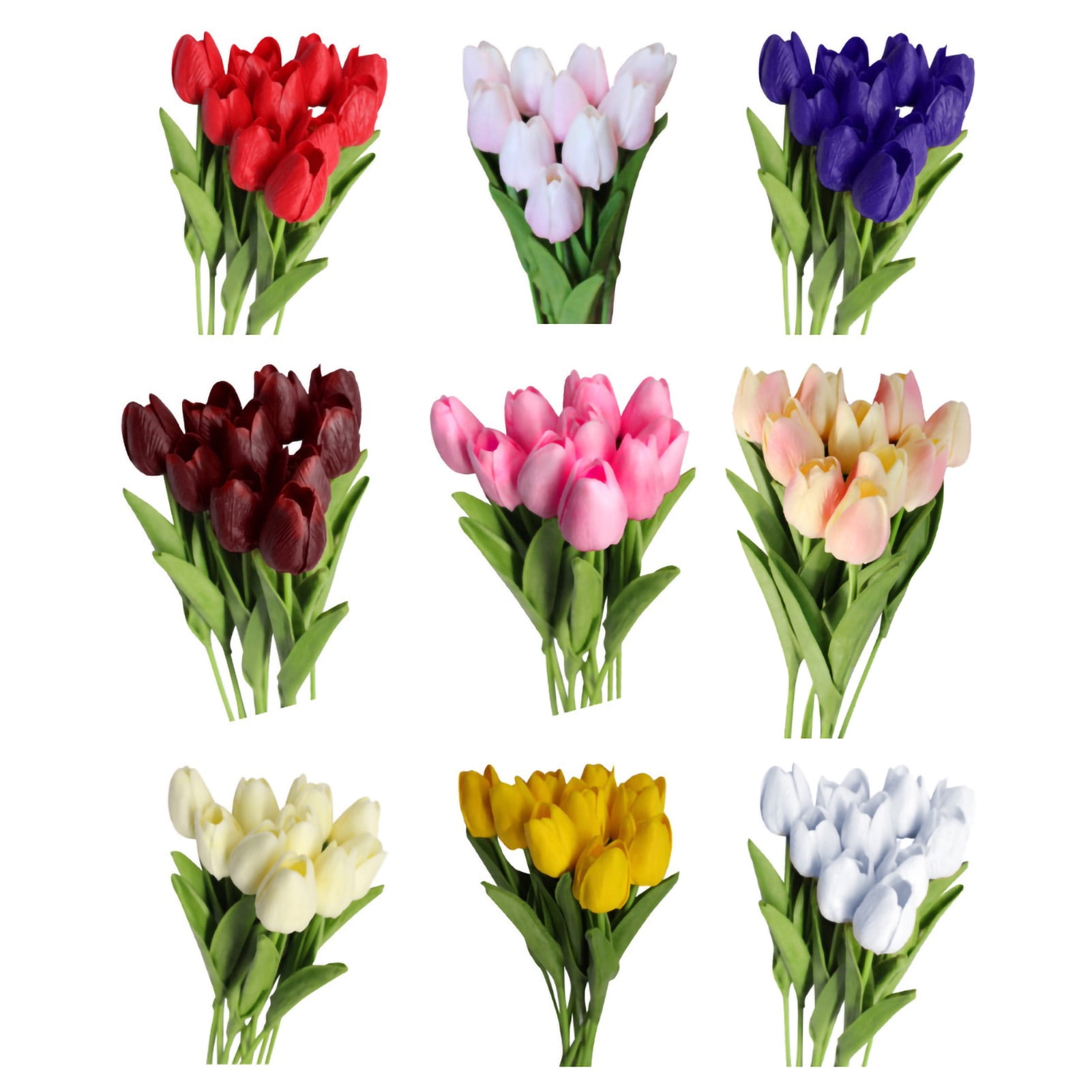 Ludlz 10Pcs/Set Real-touch Artificial Tulip Flowers Home Wedding Party ...