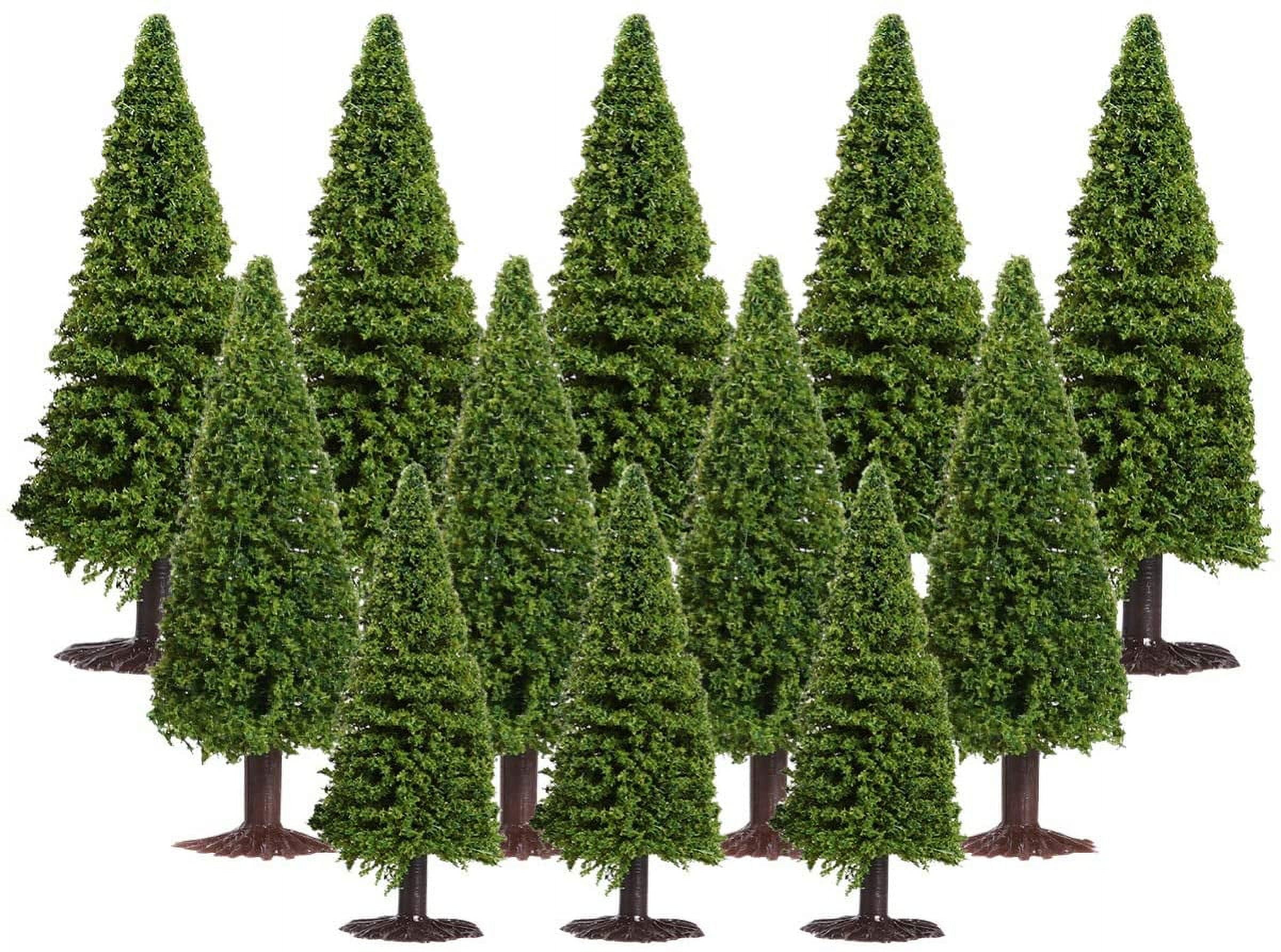 Ludlz 15PCS Green Pine Model Cedar Trees for DIY Green Railroad Scenery ...