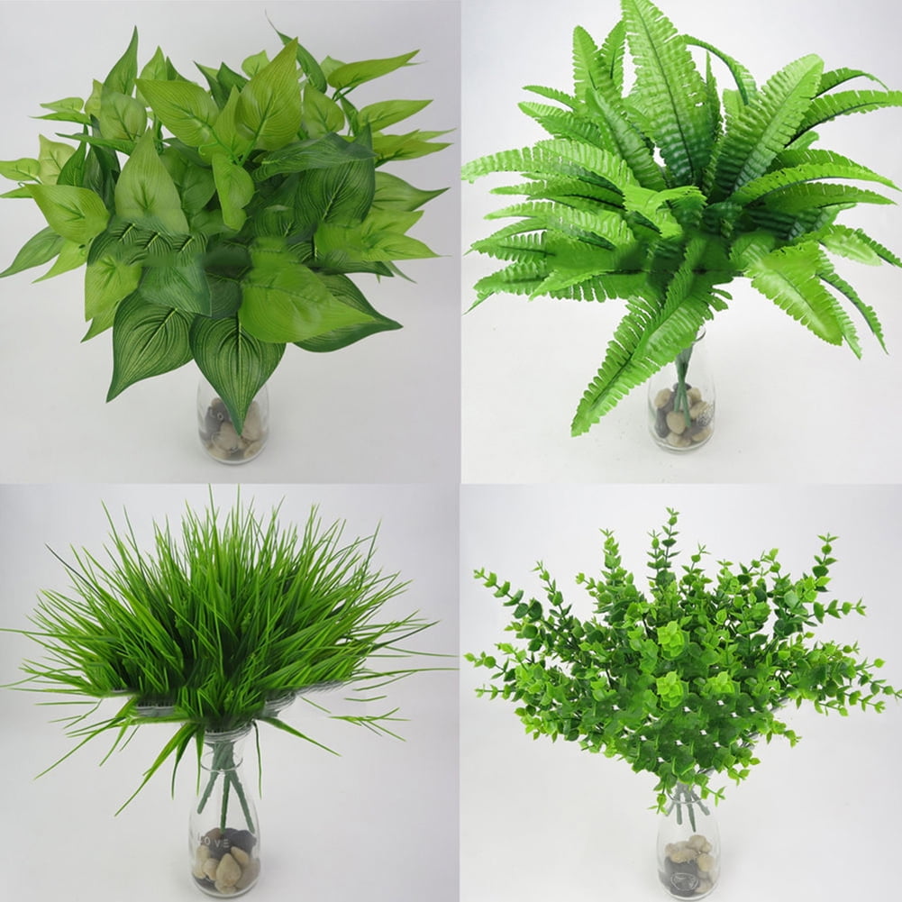 Ludlz 1Pc Fake Leaf Foliage Bush Indoor Outdoor Artificial Plant Office ...