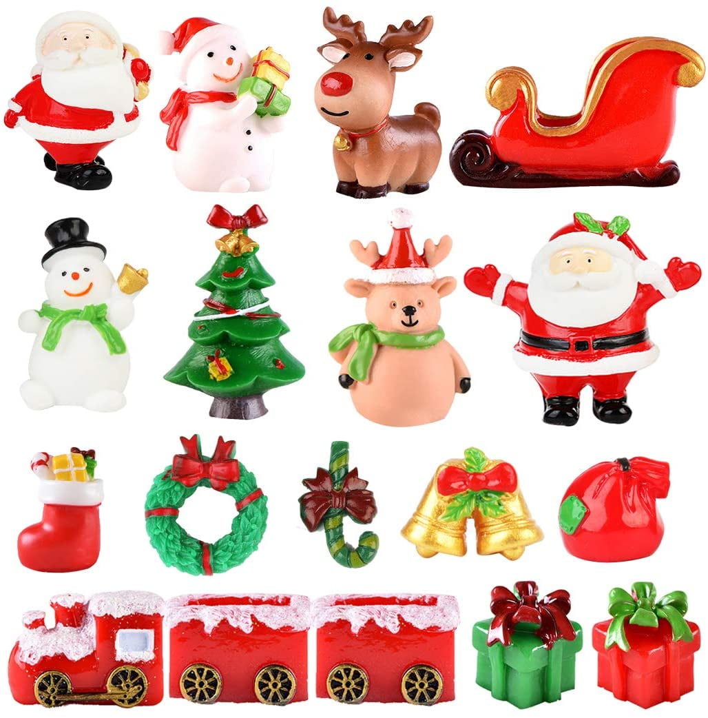 Ludlz 1pcs Christmas Miniature Figurines Mini Santa Clause Ornament ...
