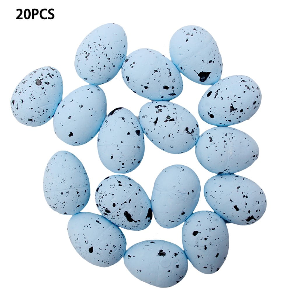 Ludlz 20Pcs Easter Foam Artificial Bird Pigeon Egg for Easter Crafts ...