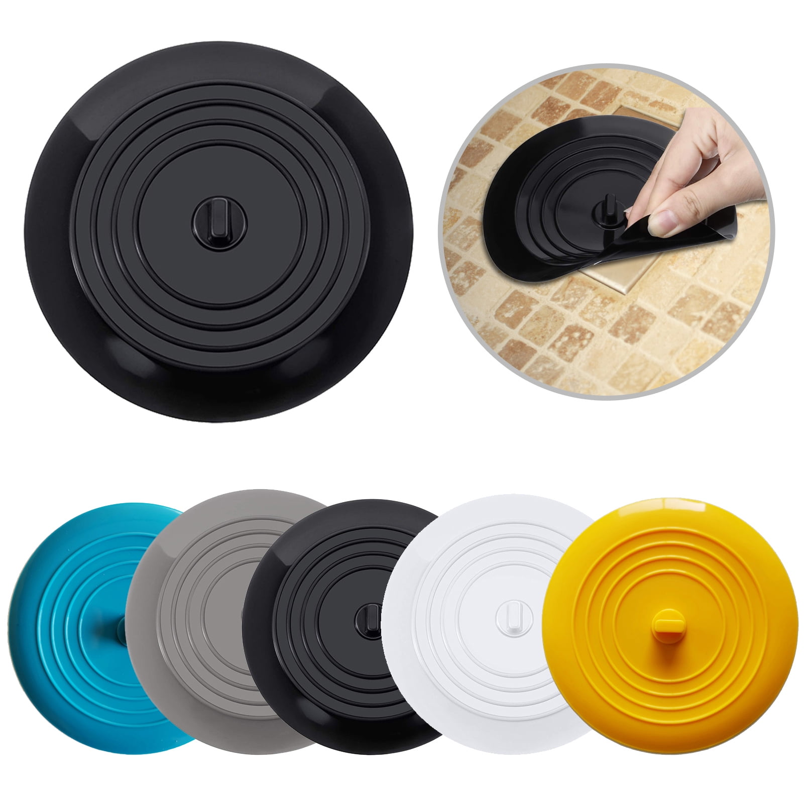 Ludlz 2Pcs Floor Drain Cover Non-deformable Good Sealing Flexible Anti ...