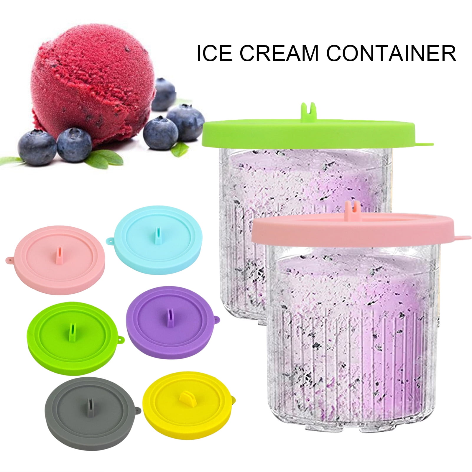 Ludlz 2Pcs Replacement Covers Silicone Ice Cream Container Lids ...