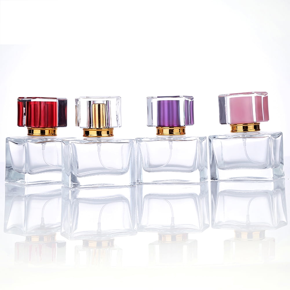 Ludlz 30ml Clear Perfume Bottle empty, Portable Square Empty Glass ...