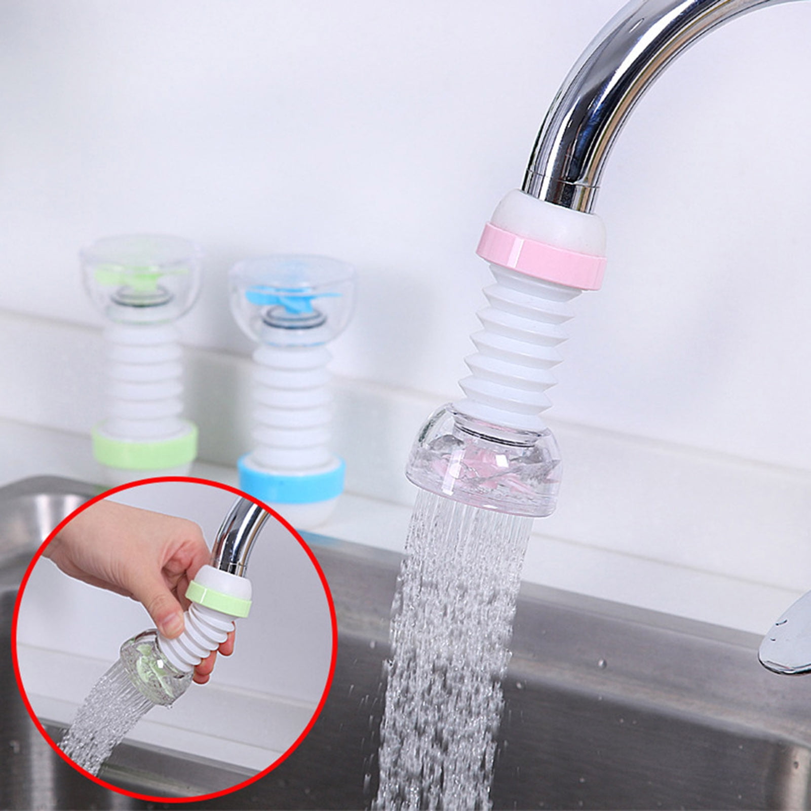 Ludlz 360 Degree Rotating Kitchen Faucet Aerator Telescopic Tap Nozzle ...