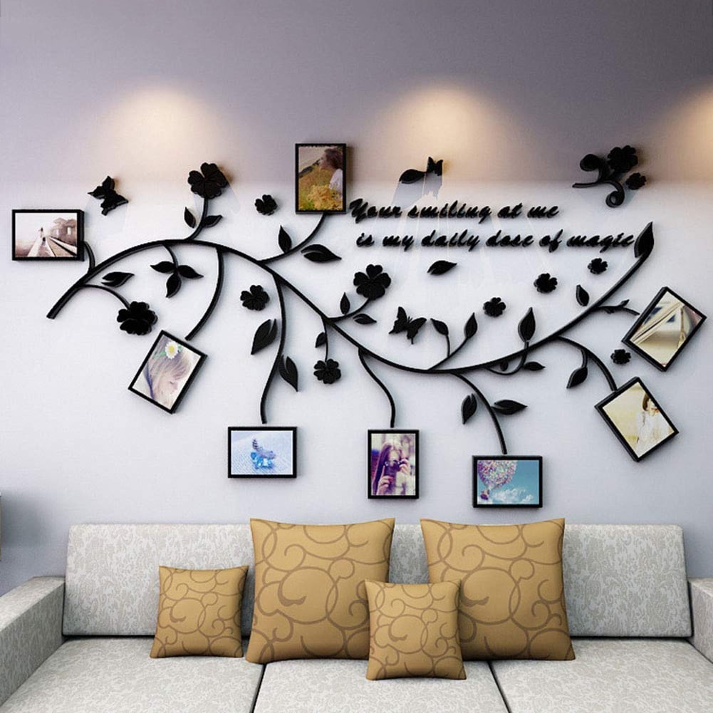 Ludlz 3D Tree Wall Memory Family Tree Photo DIY Flower Love World Large ...